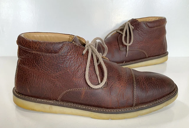 MENS CLARKS ULTIMATE Comfort Brown Leather Lace-up Ankle BOOTS Size UK ...
