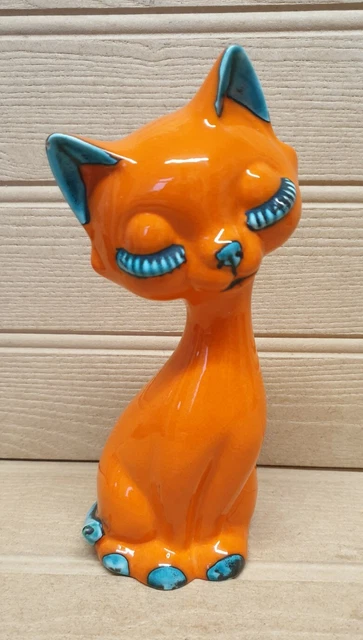 TRENTHAM ART WARE of Devon - Orange Cat Figurine * Read Description £9. ...