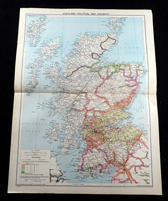 WW2 MAP RAILWAY Routes Scottish Rail Network Scotland Wartime Geography ...