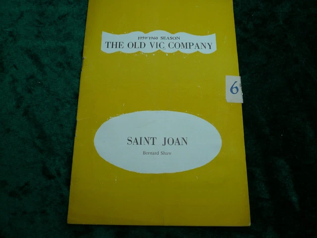 THEATRE PROGRAMME: THE Old Vic Company St Joan Barbara Jefford 1959 £1. ...