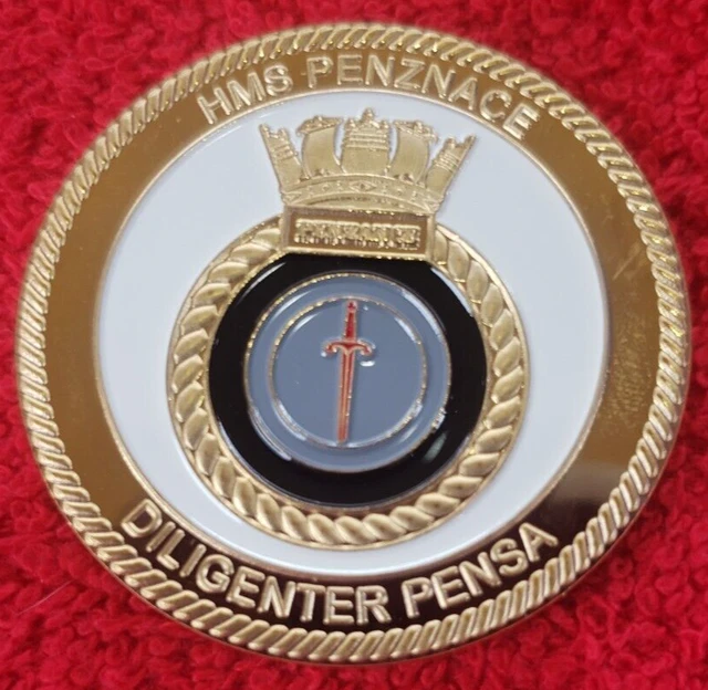 BRITISH ROYAL NAVY Hms Penznace Challenge Coin Uscg Army Usmc Us Navy £ ...