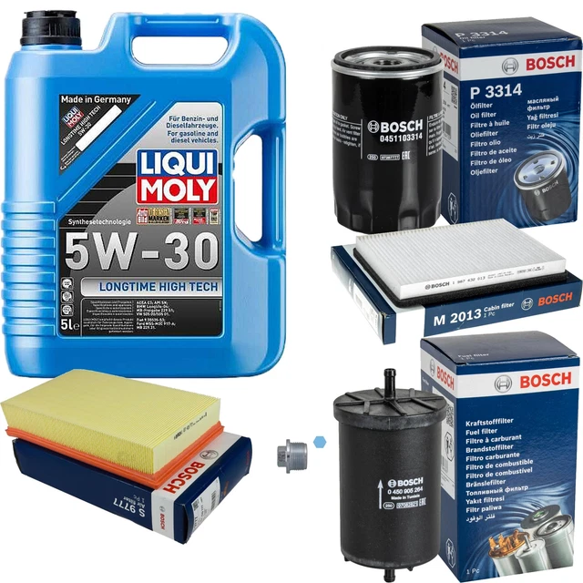 BOSCH INSPECTION SET 5L liquide Moly Longtime High Tech 5W-30 pour VW ...