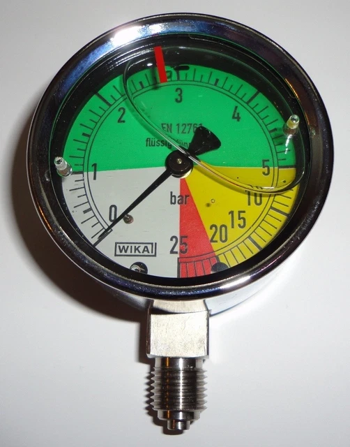 MANOMETER 63MM 0-5-25 bar Anschluß unten, flüssigdüngerfest - für ...
