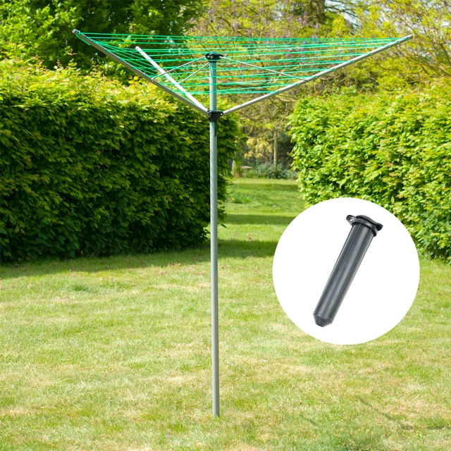 KCT 3 ARM Outdoor Rotary Clothes Airer 30M Drying Area Foldable Washing ...