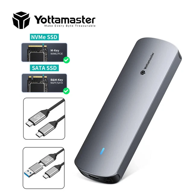 YOTTAMASTER M.2 NVME SATA SSD chassis disco rigido custodia USBC 3,2 M ...