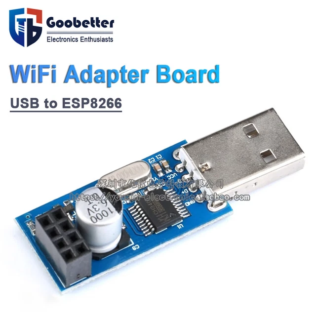 USB TO ESP8266 WiFi Adapter Board Serial WIFI Module ESP-01S with CH340 ...