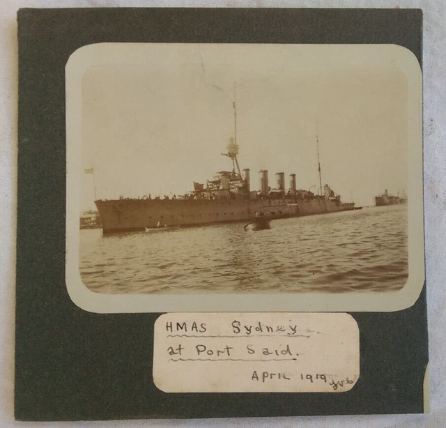 AUSTRALIAN WW1 ORIGINAL photo of HMAS Sydney. Port Said April 1919. EUR ...