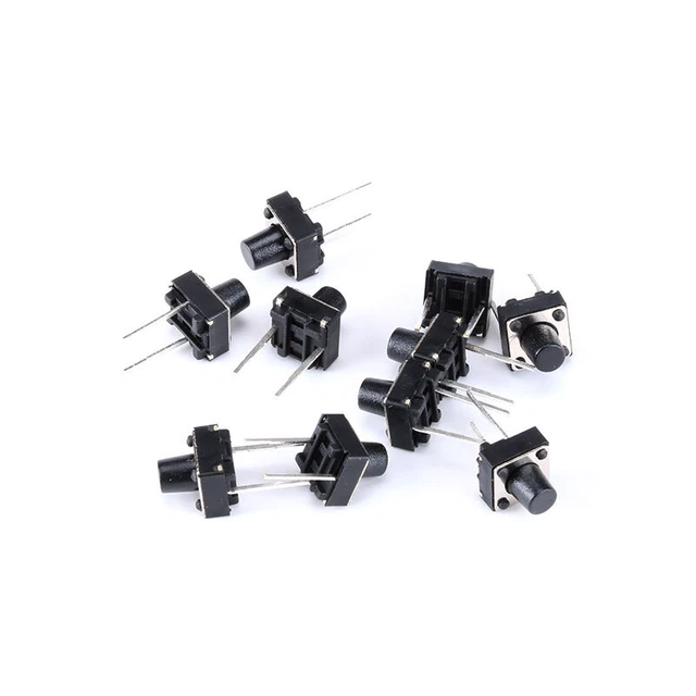 PCB MOMENTARY TACTILE Tact Push Button Switch 2 Pin SPST Micro 6x6x4.3 ...