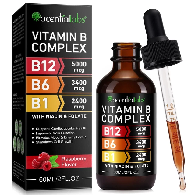 VITAMIN B COMPLEX B12 and B6 Liquid Drops B12 Sublingual Vitamin B ...