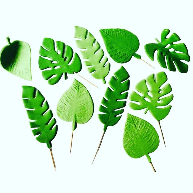 SAFARI/JUNGLE EDIBLE LEAVES. Cake Toppers/large Leaf Toppers X 6 £14.99 ...