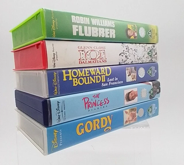 BUNDLE X5 LIVE Action Disney VHS/Tapes, Gordy/Flubber/Princess Diaries ...
