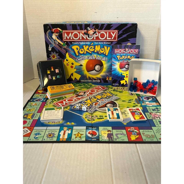 POKEMON MONOPOLY COLLECTORS Edition 1999 Board Game Hasbro Complete 1st ...