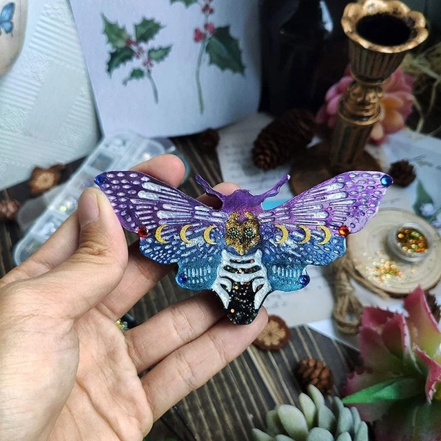 HANDMADE MOTH FOR Key Chain Resin Casting Mold Creative Moth Keychain ...