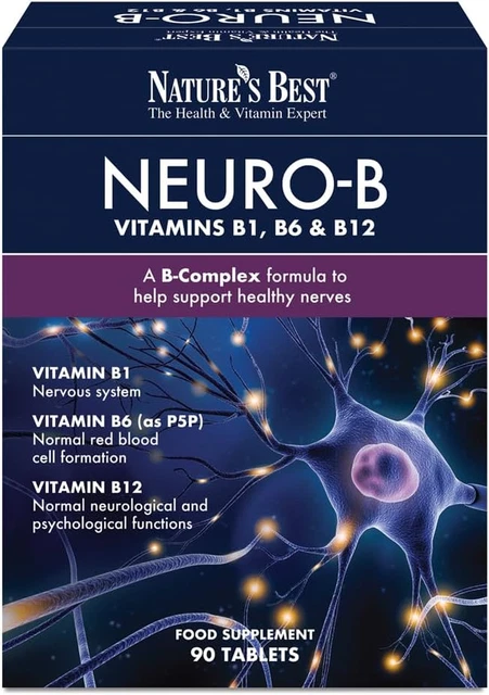 NATURE'S BEST NEURO-B, Vitamin B Complex 1-A-Day - UK Made - 90 Tablets ...
