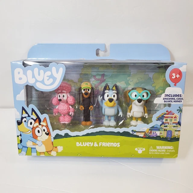 BLUEY FAMILY FIGURINES 4 Pack Bluey and Friends Pack From Moose Toys ...