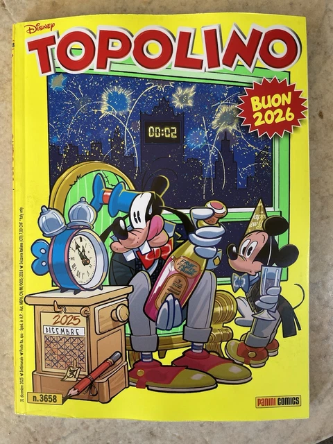 TOPOLINO 3658 PANINI Comics Capodanno Disney 31 Dicembre 2025 Nuovo ...