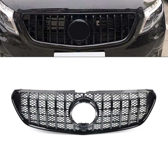 GTR STYLE FRONT Bumper Radiator Hood Grille For Benz V Class W447 2016 ...