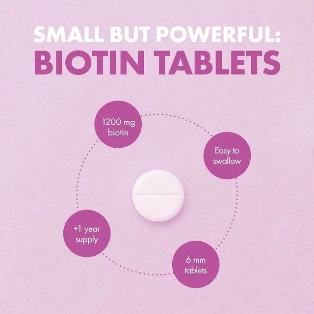 BIOTIN HAIR GROWTH Support Supplement 12,000Mcg - 400 Tiny 6Mm Tablets ...