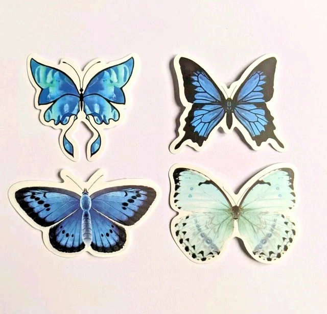 50X BLUE BUTTERFLY Stickers Waterproof Sticker For Laptop Luggage ...