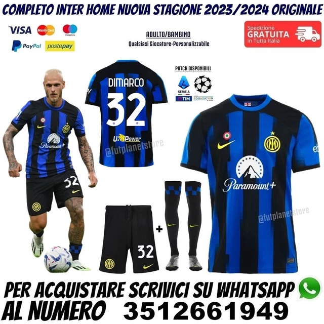 MAGLIA INTER DIMARCO 2023 2024 Di Marco Adulto Bambino Originale ...
