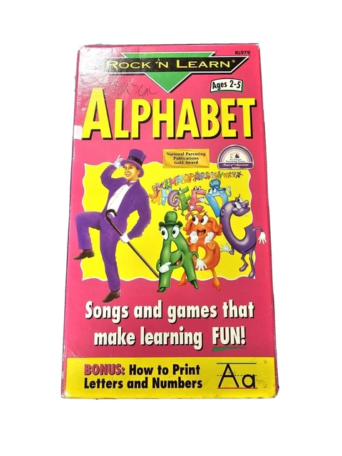 ROCK 'N LEARN Alphabet VHS Video Tape Educational 1998 Kids Learning £ ...