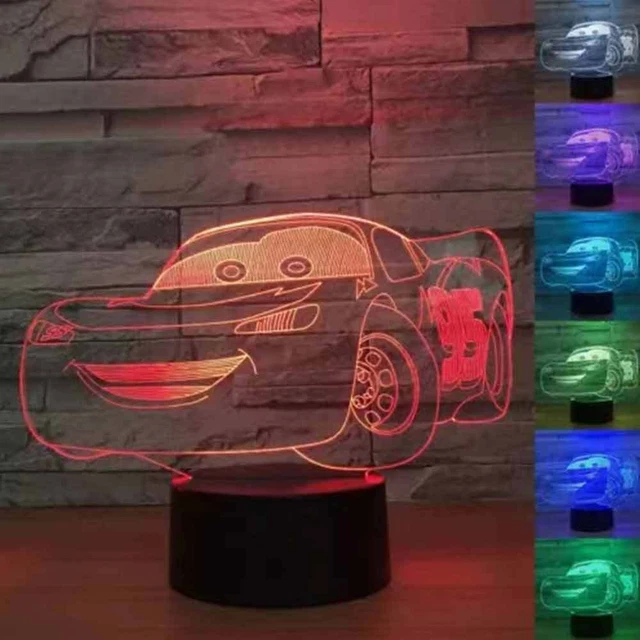 CARS LIGHTNING MCQUEEN 3D LED Night Light Touch Swift Table Desk Bed ...