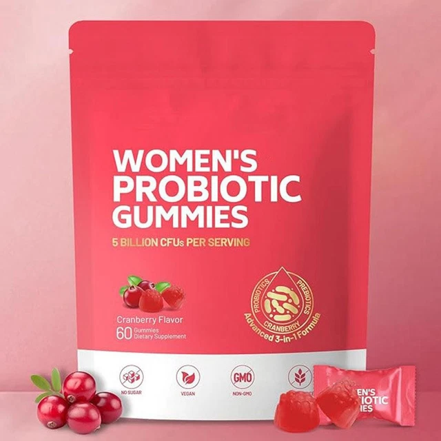 WOMEN'S CRANBERRY PROBIOTIC Gummies,daily probiotic & Antioxidant ...