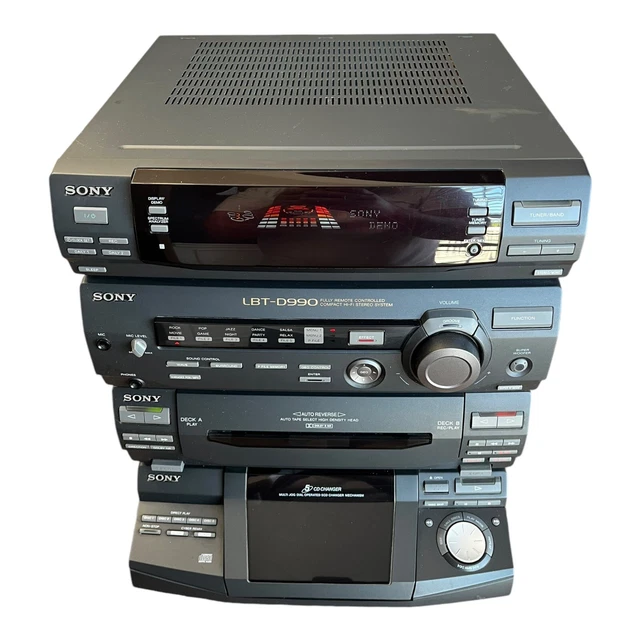 VINTAGE SONY LBT-D990 Stereo System 5 CD Changer Cassette Deck AM/FM ...