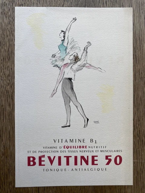 RARE CARTE PUBLICITAIRE Bevitine 50 Illustration Pierre Pages EUR 2,00 ...