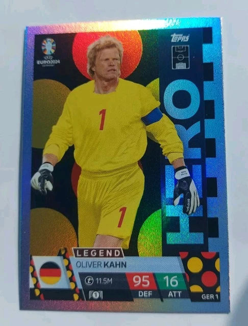 TOPPS MATCH ATTAX Euro 2024 Oliver Kahn - Eroe - Germania #GER 1 EUR 1 ...