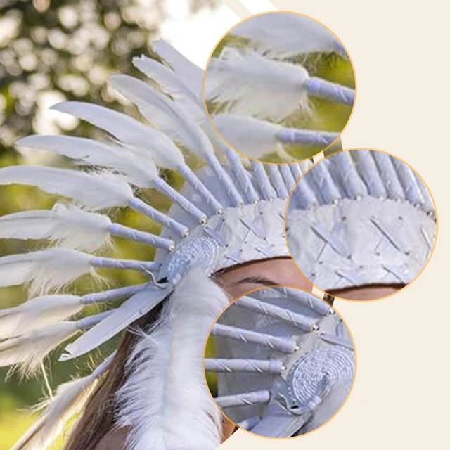INDIAN FEATHER HEADDRESS Native American Headband for Burlesque Roles ...