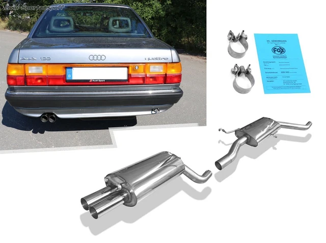 FOX INOX SYSTÈME d'échappement sport à Partir De Cat. Audi 100 Type C3 ...
