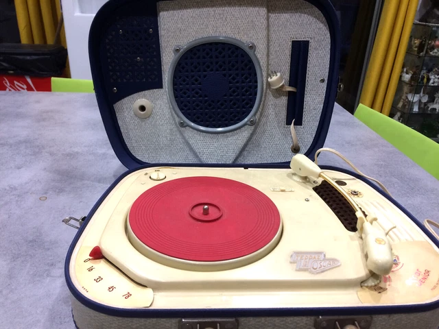 ANCIEN TOURNE-DISQUE ELECTROPHONE Valise Vintage TEPPAZ " OSCAR SENIOR ...