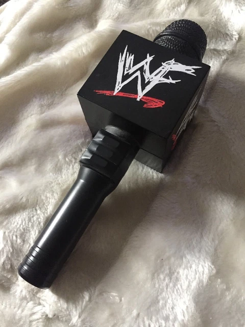 WWE/WWF WRESTLING MICROPHONE, Custom Made Retro Logo. £10.00 - PicClick UK