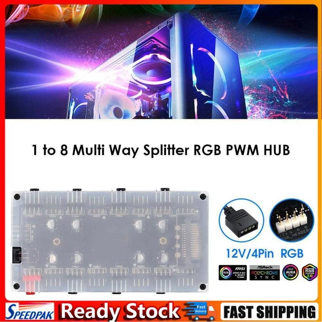 HUB PWM RGB multidirezionale da 1 a 8 pin 12 V/4 per scheda madre ...