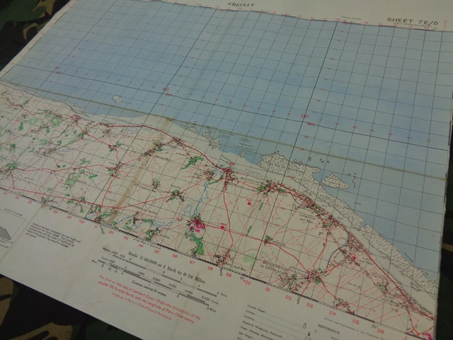 WW2 D-DAY LANDINGS map of "CREULLY" (ARROMANCHES, COURSEULLES, LION-SUR ...