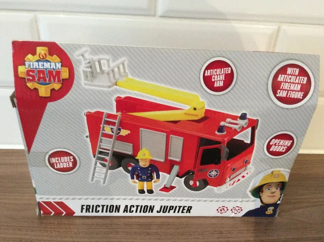 FIREMAN SAM FRICTION Jupiter Fire Engine With Sam Figure Working Crane ...