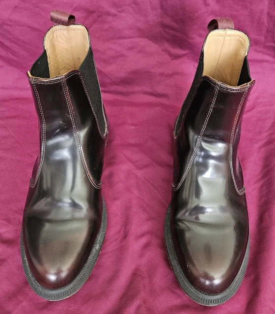 DR MARTENS FLORA Chelsea Boots Cherry Red Arcadia Leather Mens Size 8 £ ...