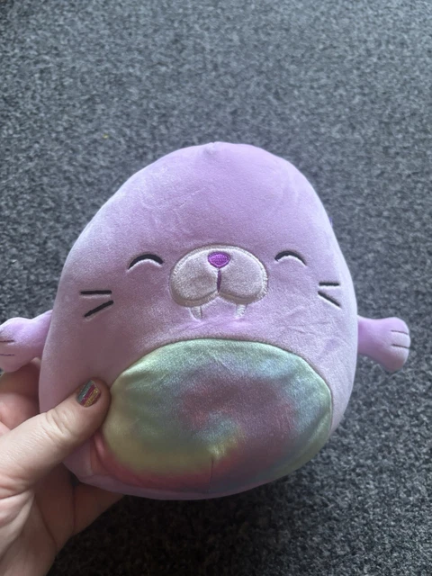SQUISHMALLOWS ROU WALRUS 7" Plush Kelly Toy With Tag Purple & Rainbow ...