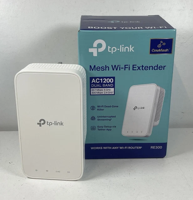 TP-LINK RE300 AC1200 Mesh Wi-Fi Range Extender Booster router una rete ...