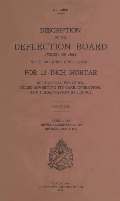 ESERCITO USA - Deflection Board for 12 inch Mortar Mod 1906 1917 (eng ...