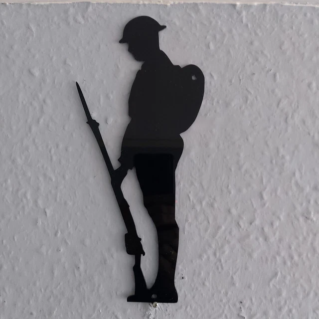 ACRYLLIC SILHOUETTE BRITISH Army Tommy Soldier Figure to Wall Mount 10 ...