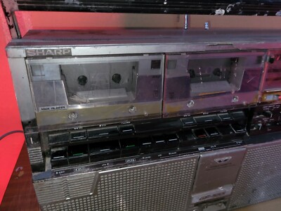 SHARP GF-555E GHETTOBLASTER boombox double cassette player 1980s ...