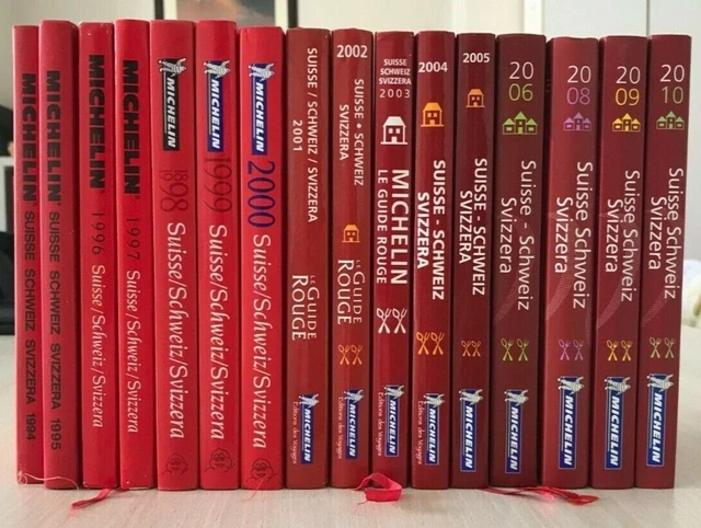 LOT - GUIDE Rouge Michelin SUISSE - 17 guides collection complet - T.C ...