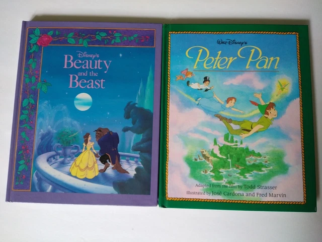 DISNEY BOOKS PETER Pan Hardcover Disney Store 1994 beauty and the beast ...