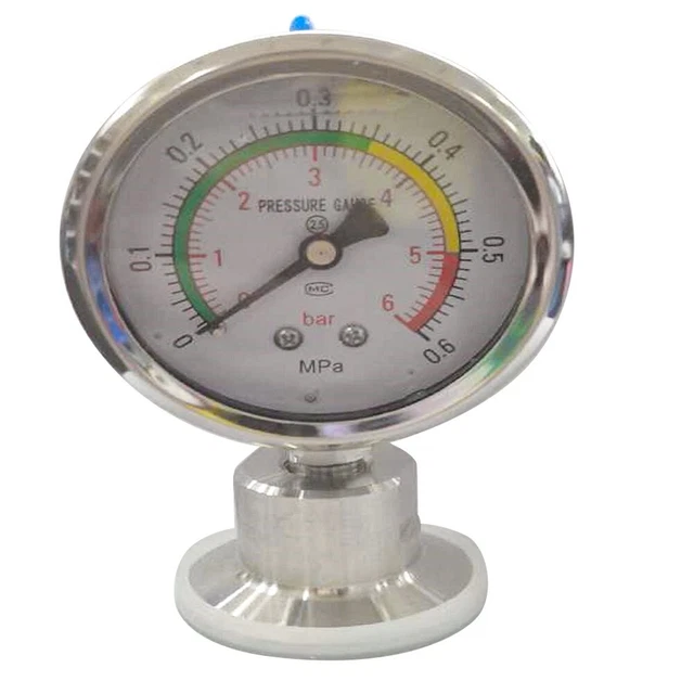 HYGIENIC DESIGN TRI Clamp Membrane Pressure Gauge with Accurate ...