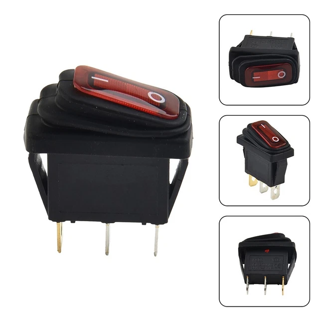 INTERRUPTEUR BOUTON bascule KCD3 3 broches avec alimentation LED 15A ...