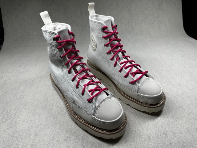 CONVERSE CHUCK TAYLOR All Star Shoes Mens Size 8.5 White Leather High ...