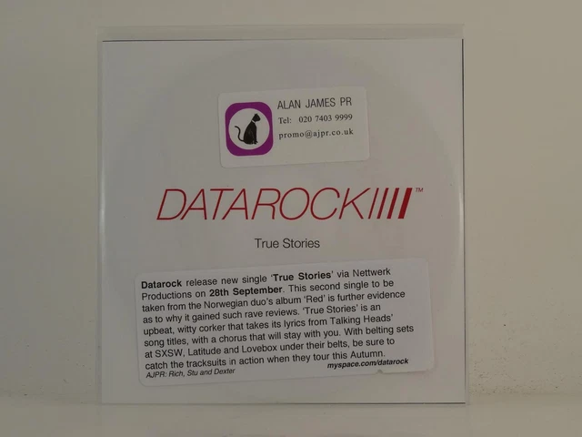 DATAROCK TRUE STORIES (H1) 1 piste CD promo avec pochette photo unique NETWERK EUR 6,44 ...