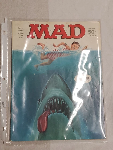 MAD MAGAZINE #180 Jaws Movie Jan 1976 Vintage 1970s $19.95 - PicClick
